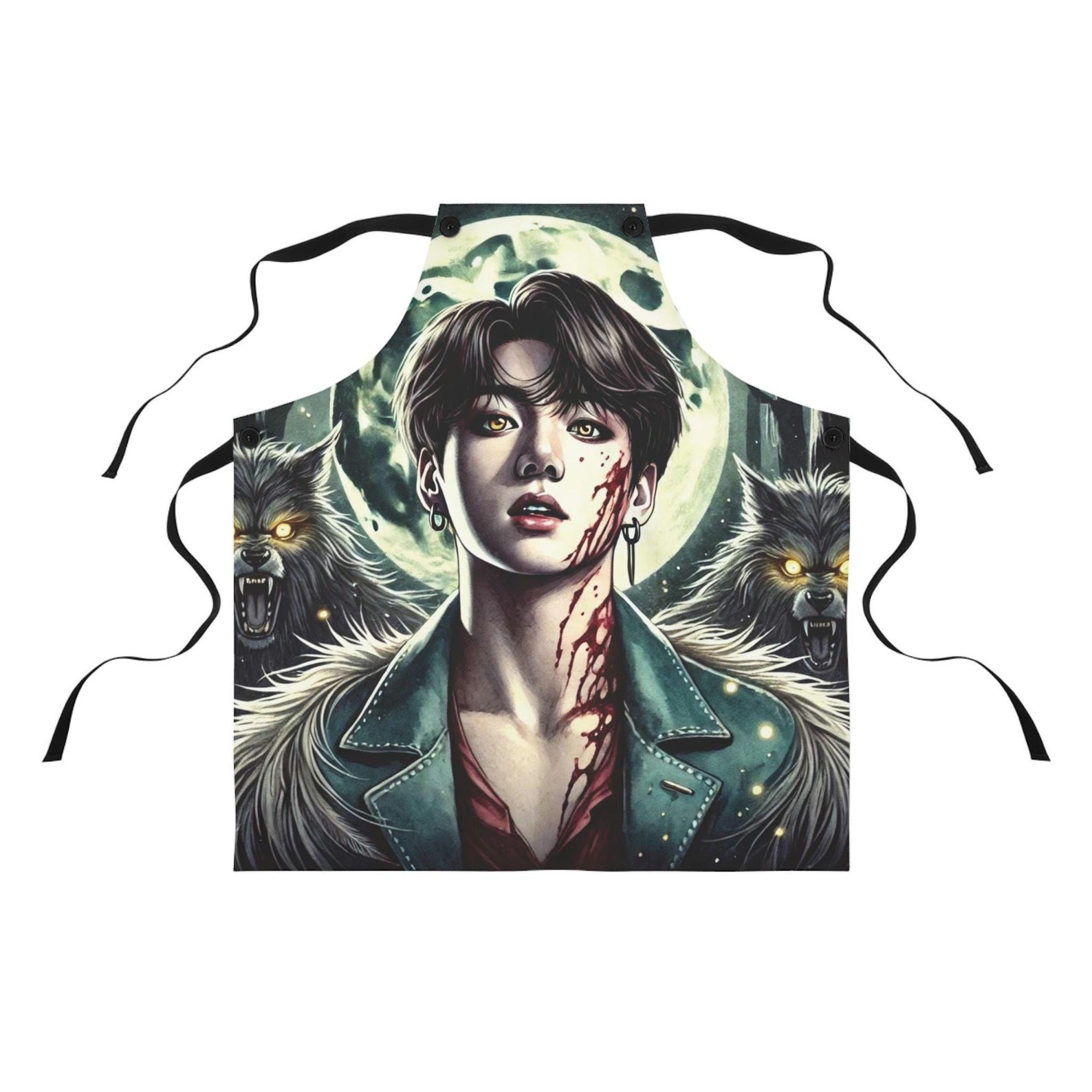 Jungkook Inspired Werewolf Halloween Theme Chef Apron Vibrant Kitchen ...