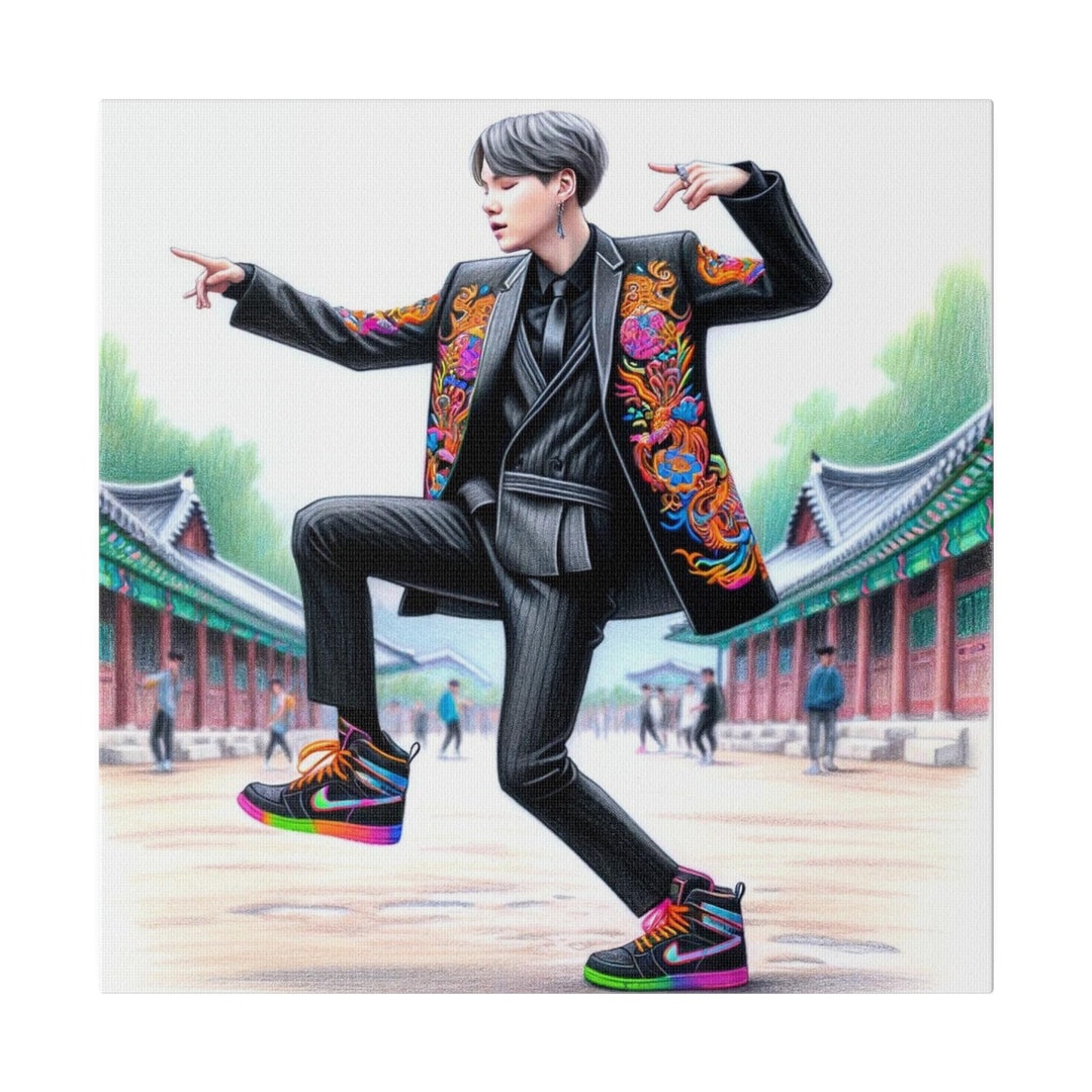 Suga Inspired Canvas Print - Ddaeng BTS Art, Eco-friendly Matte With ...