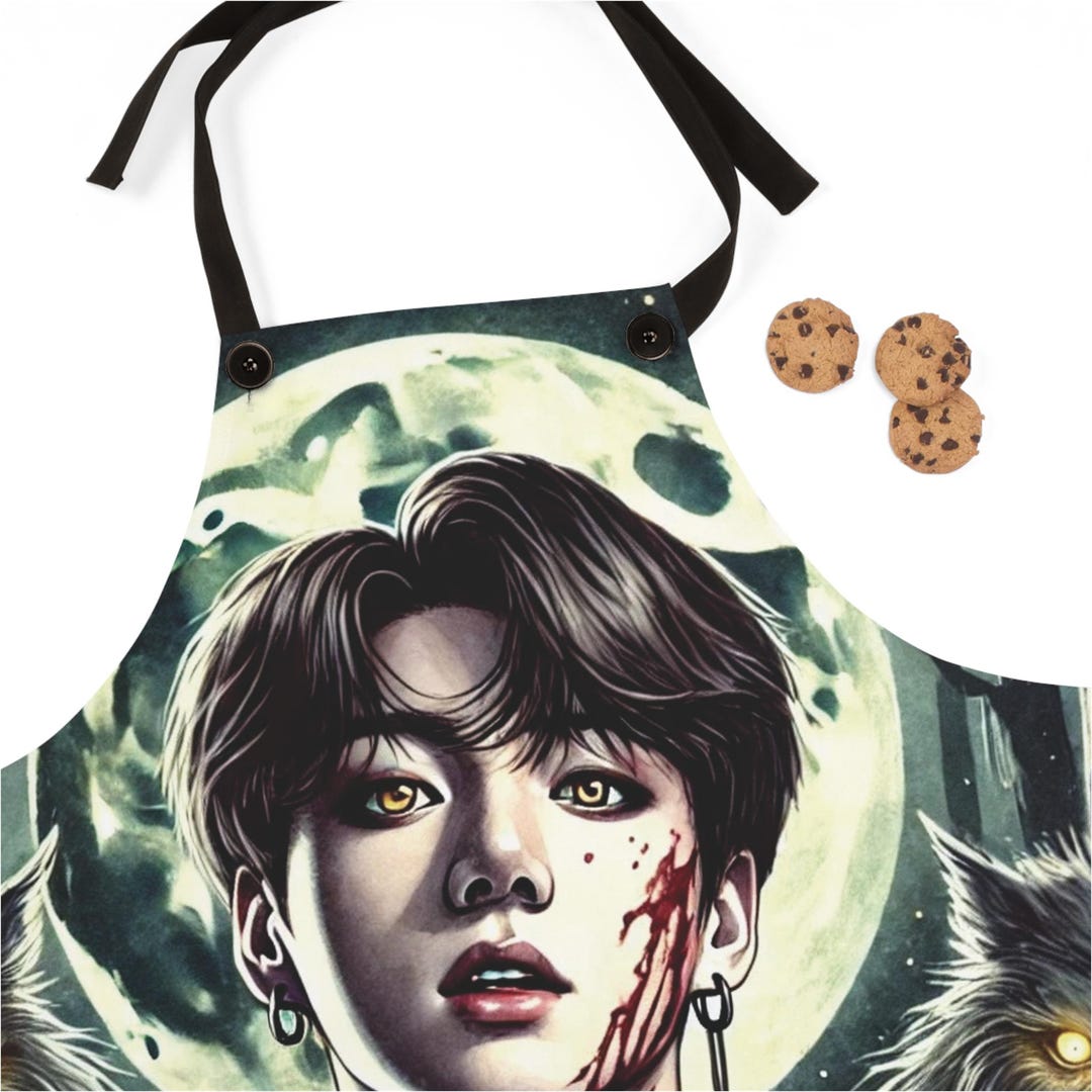 Jungkook Inspired Werewolf Halloween Theme Chef Apron Vibrant Kitchen ...
