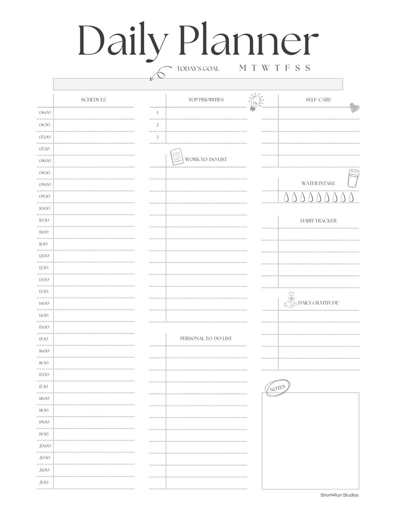 Daily Planner (2 Page) - Etsy