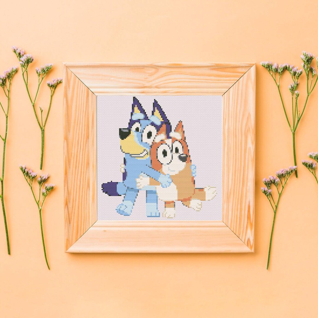 Bingo & Bluey Hug Cross Stitch Pattern - Etsy Australia