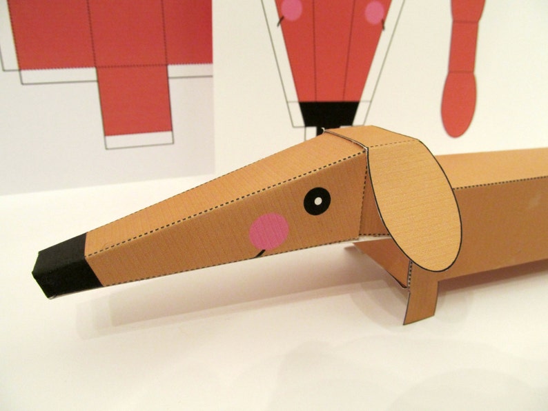 Paper Doll _ DACHSHUND _ Dog Pattern & Printable _ 3-D Paper Craft ...