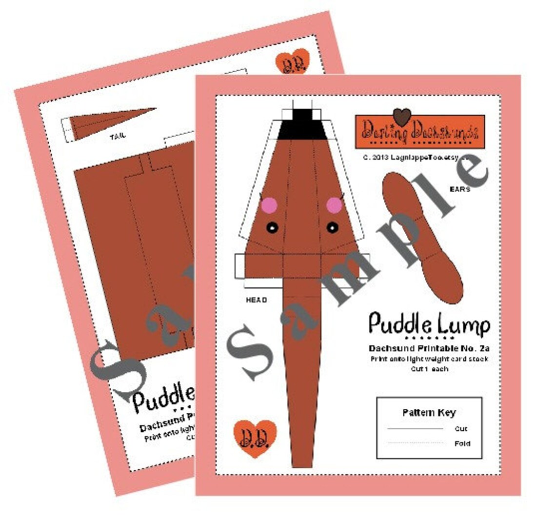 Paper Doll _ DACHSHUND _ Dog Pattern & Printable _ 3-D Paper Craft ...