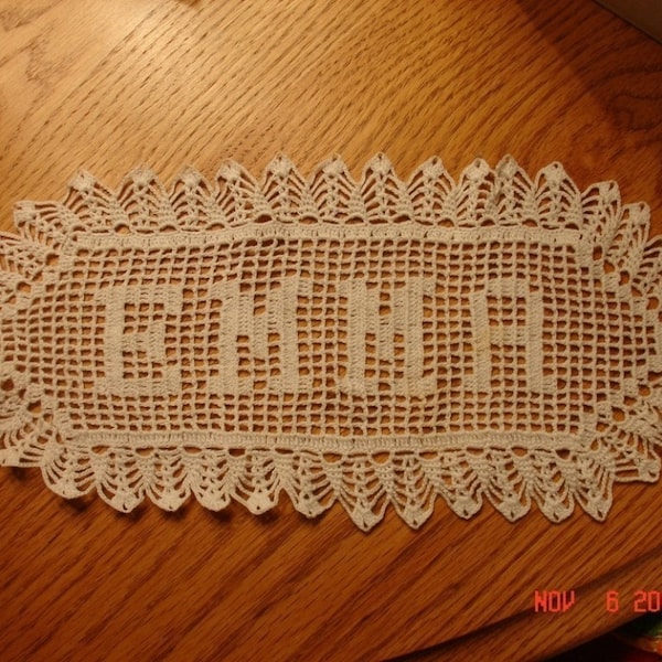 Crochet Doily Name Personalized - Etsy