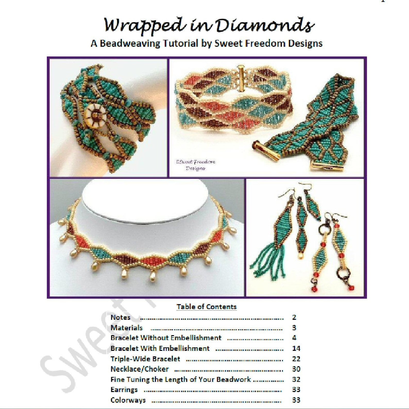 Beading Pattern for Boho Wrap Bracelet, Necklace, Earrings, and More ...
