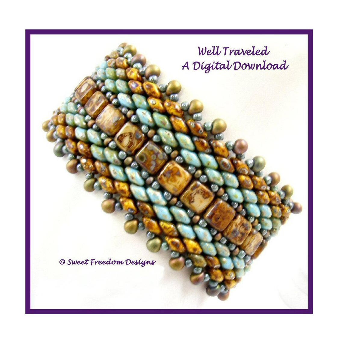 Superduo Pattern for Beaded Bracelet, Beadweaving Tutorial - Etsy