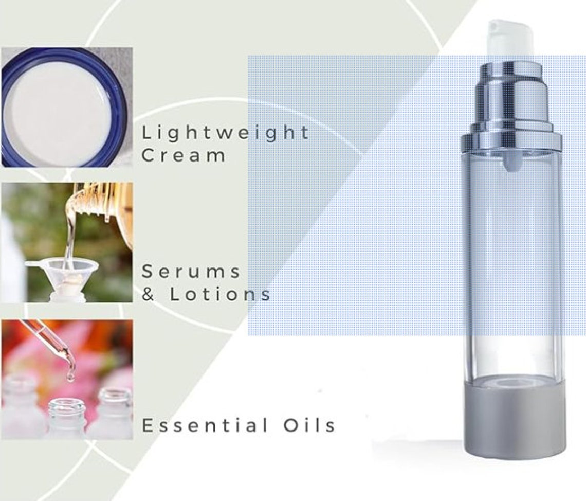 Silver Vacuum Bottle Airless Bottle Makeup Pump Dispenser Travel Size ...