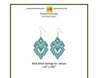 Brick Stitch Earring Pattern, Brick Stitch, Delica Beading Pattern ...