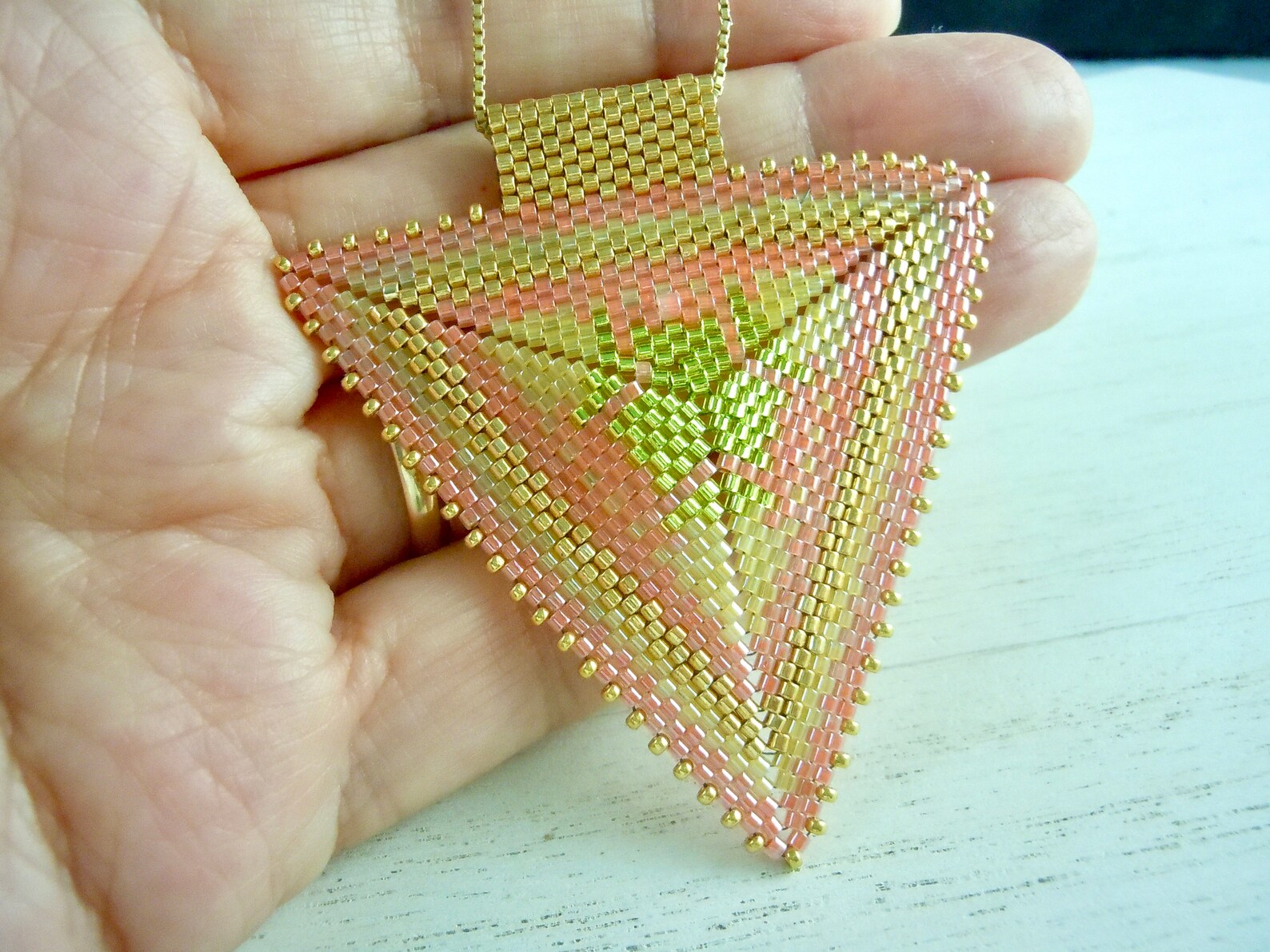 Peyote Pattern Seed Bead Pattern Peyote Pendant Beading - Etsy