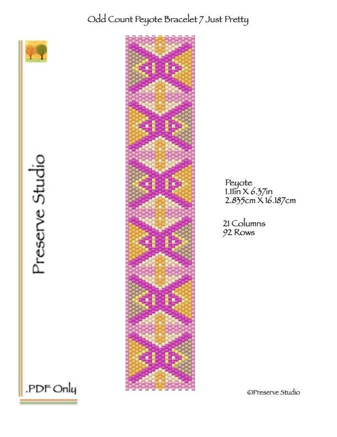 Odd Count Peyote Bracelet Pattern - Etsy