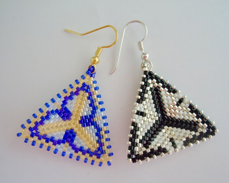 Peyote Earring Pattern, Seed Bead Pattern, Bead Triangle Pattern ...