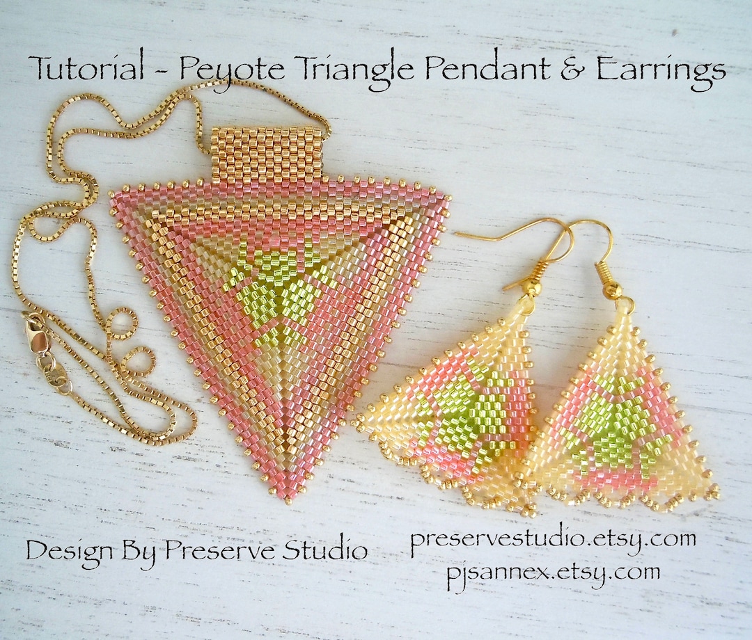 Peyote Pattern, Seed Bead Pattern, Peyote Pendant, Beading Tutorial ...