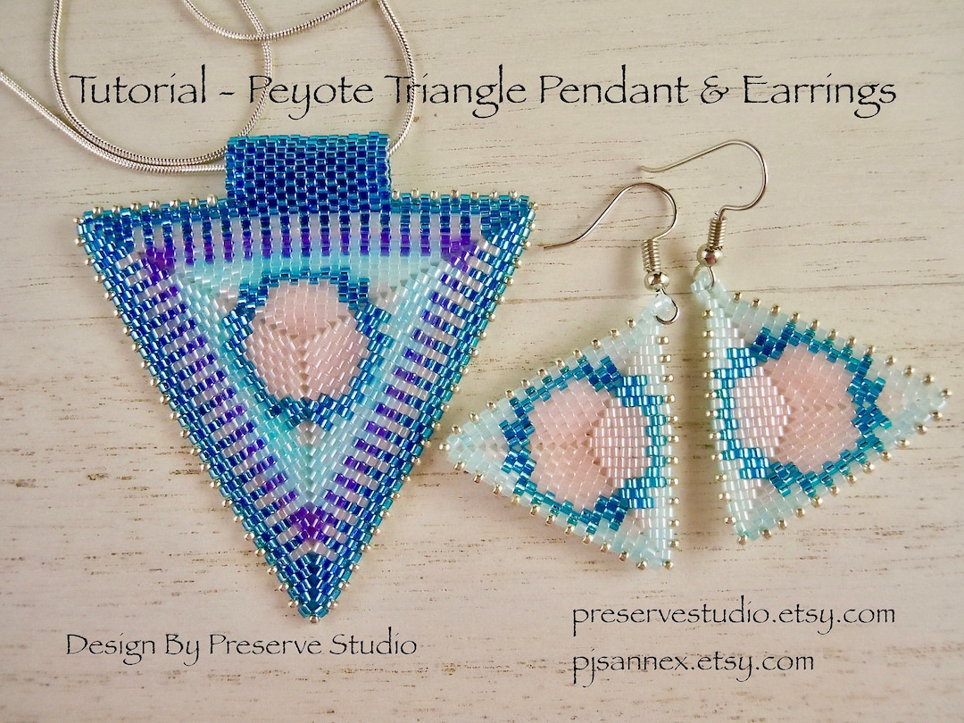 Pendant Peyote Earring Pattern, Seed Bead Pattern, Beading Tutorial ...