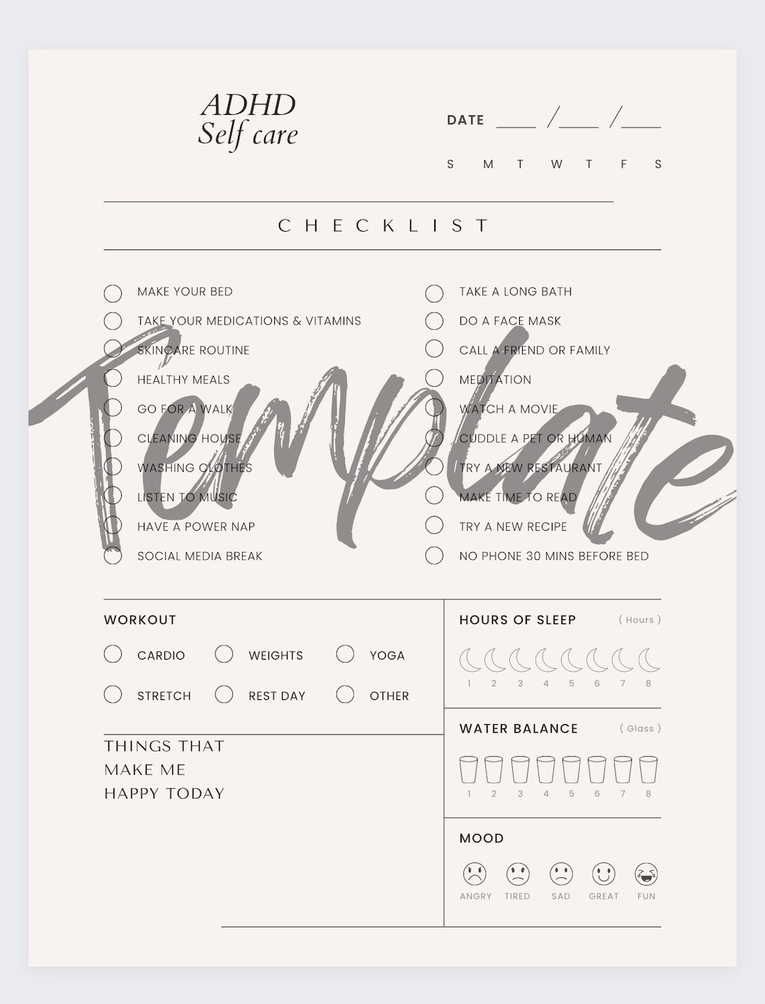 ADHD Planner, ADHD Checklist - Etsy