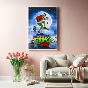 How the Grinch Stole Christmas Movie Poster, Top Canvas Cloth Poster ...