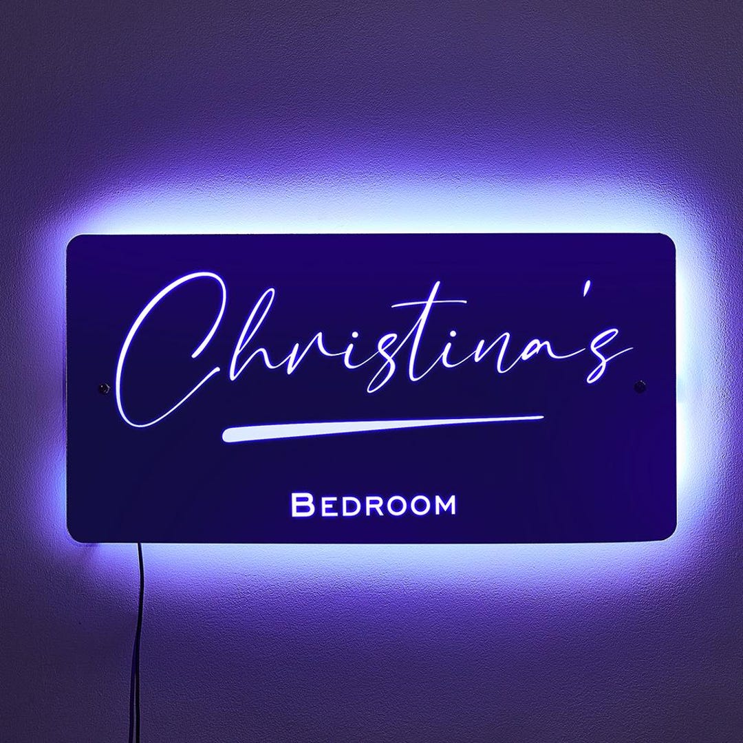 Personalized Name Mirror Light - Custom LED Acrylic Sign for Home Decor ...