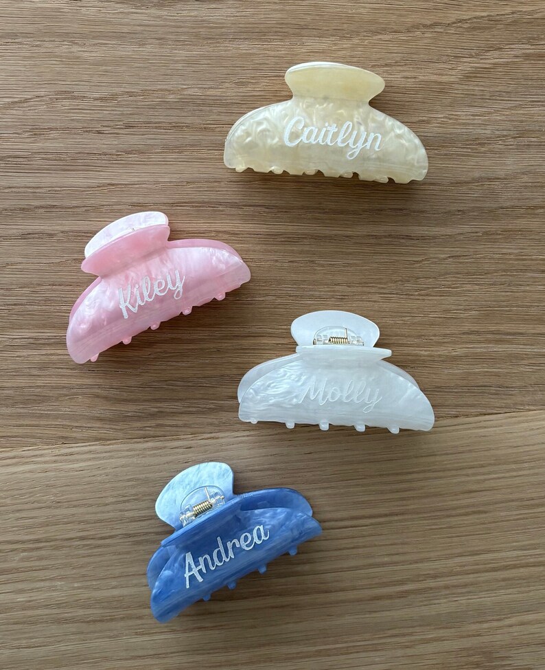 Custom Claw Hair Clip Personalized Claw Clip Bridesmaid Gift Wedding ...