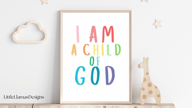 I Am A Child of God Poster, Bible Verse Kids Poster, Nursery Bible ...