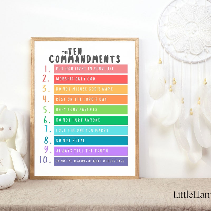 Ten Commandments Poster - Etsy