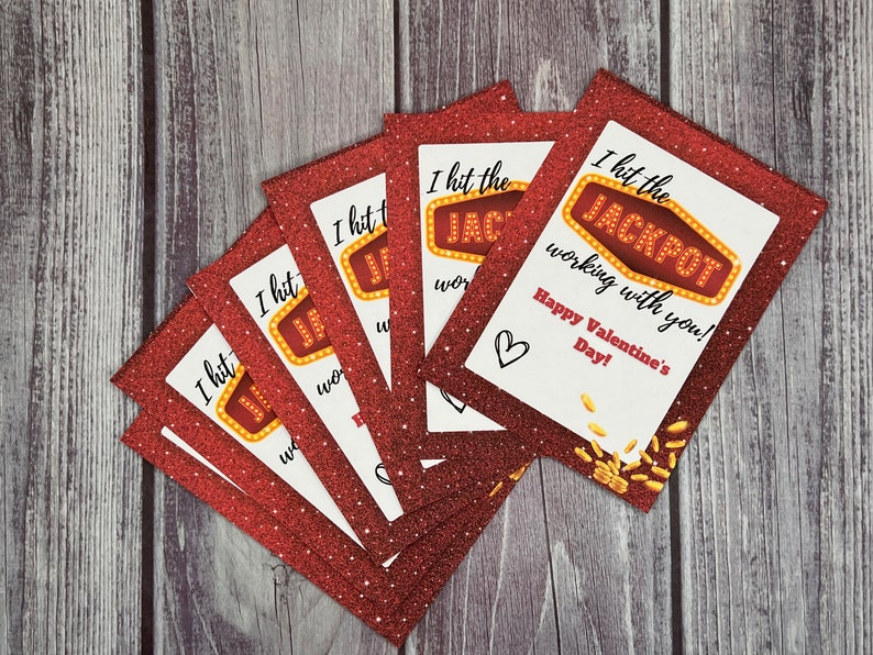 PRINTABLE Lotto Valentine- I Hit the Jackpot Working With You! Coworker ...