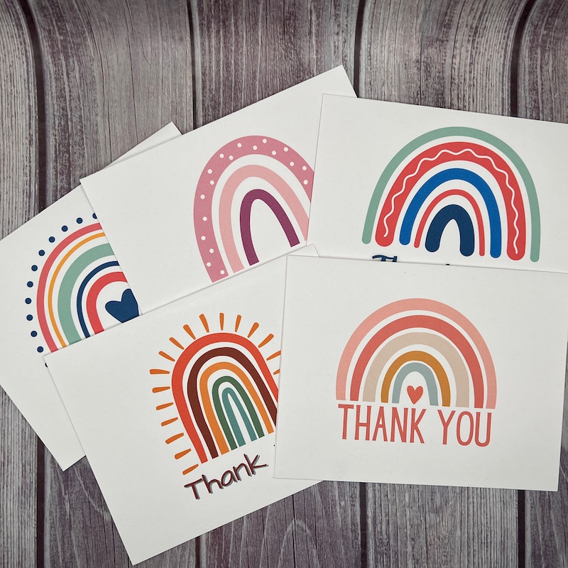 Rainbow Thank You - Etsy