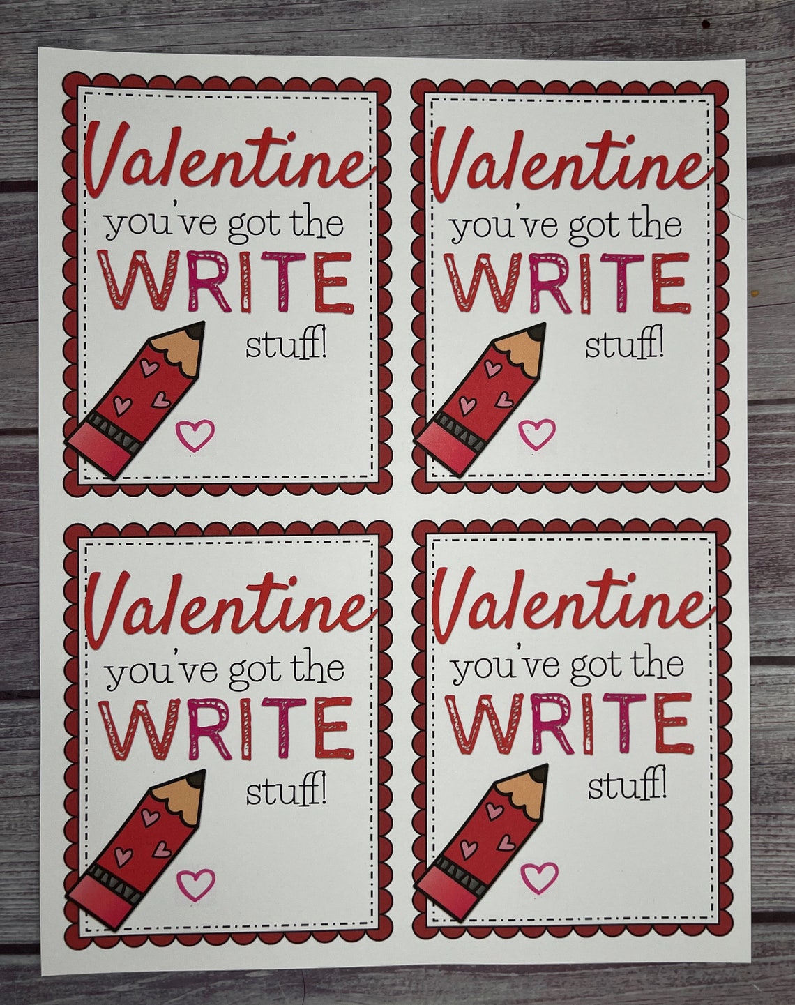 PRINTABLE Pencil Valentine- You've Got the WRITE Stuff! Perfect for ...