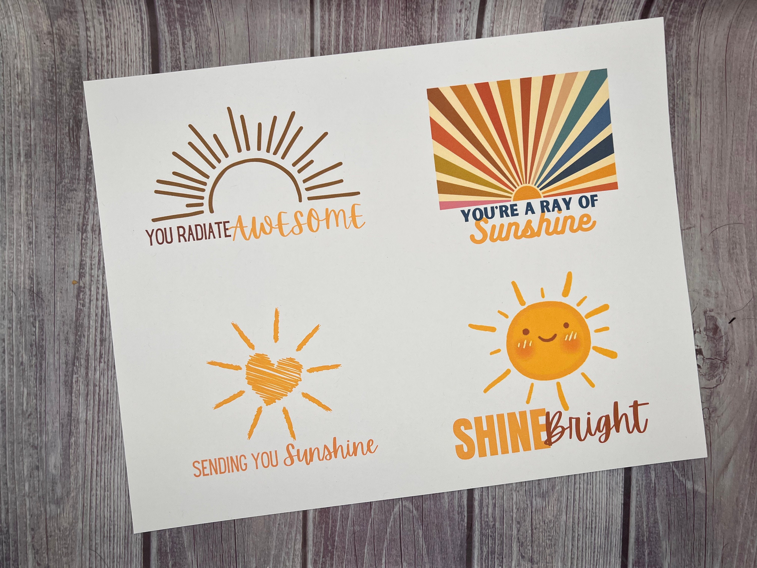 PRINTABLE SUNSHINE Kindness & Cheer Cards- Two Sizes Included ...