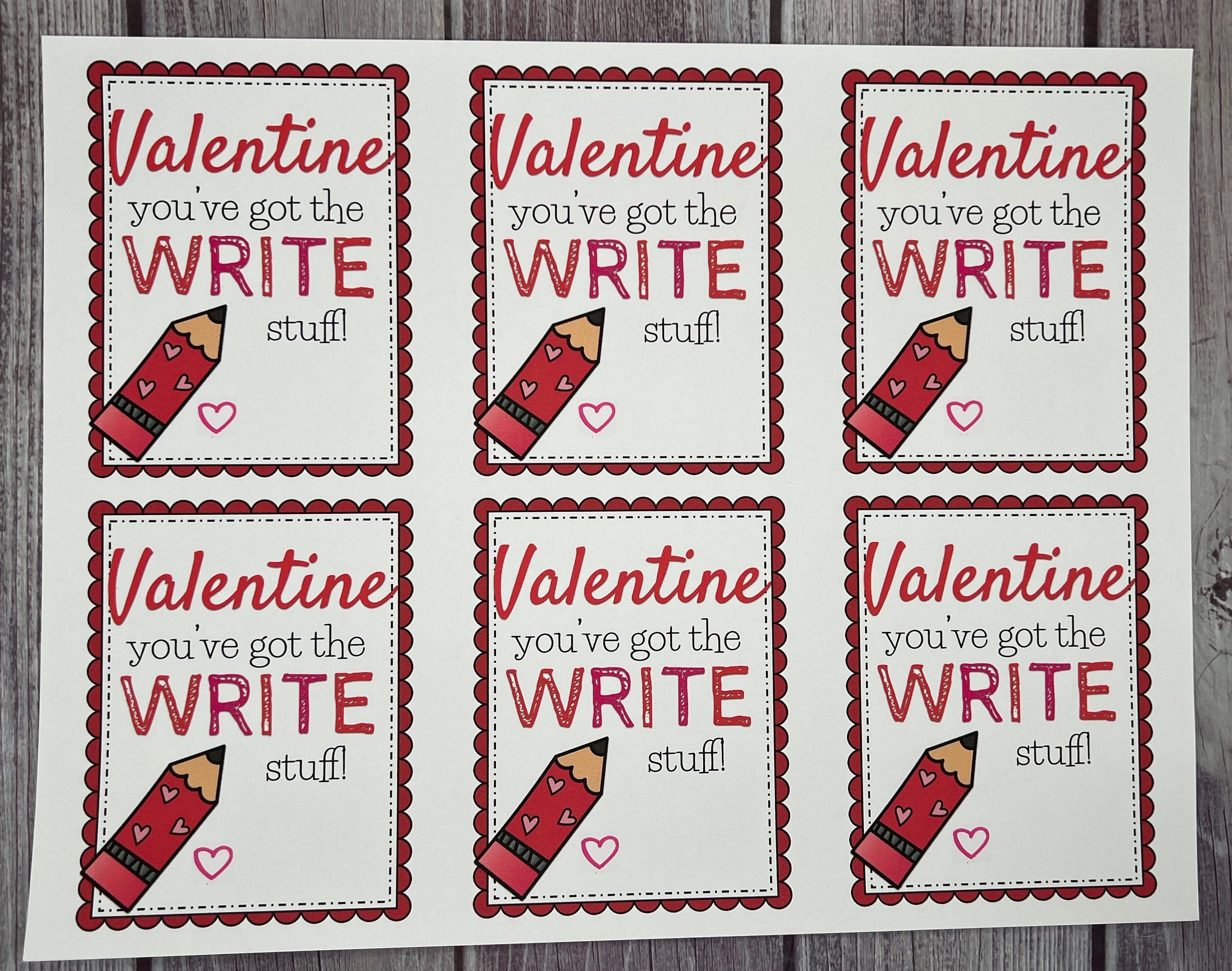 PRINTABLE Pencil Valentine- You've Got the WRITE Stuff! Perfect for ...