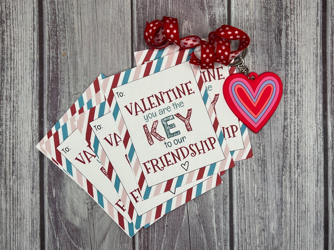 Printable Key Chain Valentine- Class Valentines - Etsy