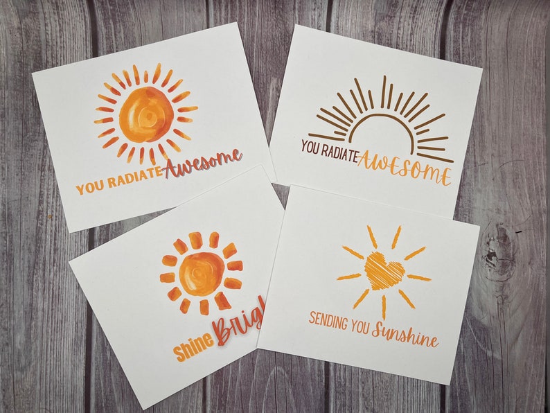 PRINTABLE SUNSHINE Kindness & Cheer Cards Two Sizes Included Perfect ...