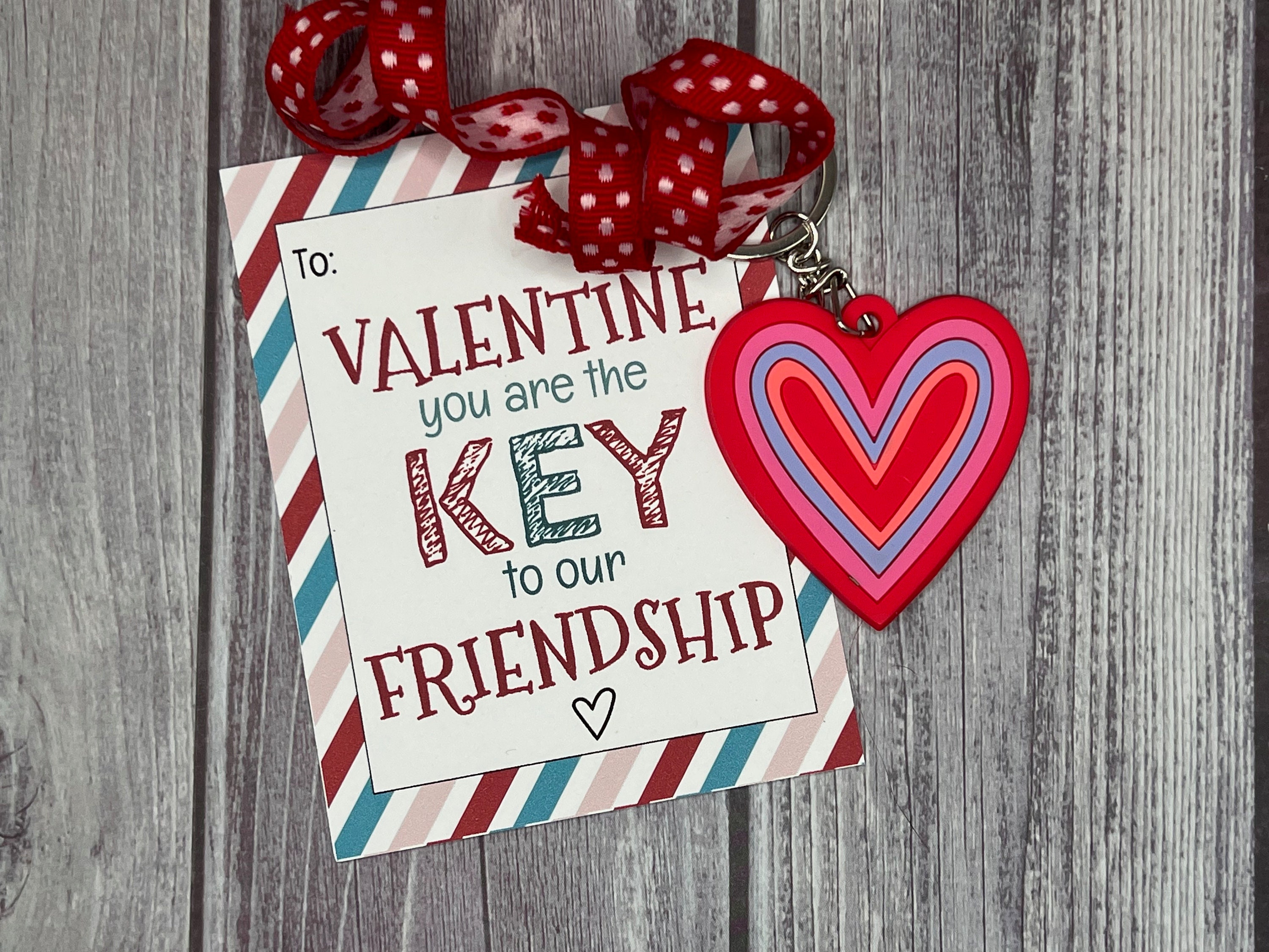 Printable Key Chain Valentine- Class Valentines - Etsy