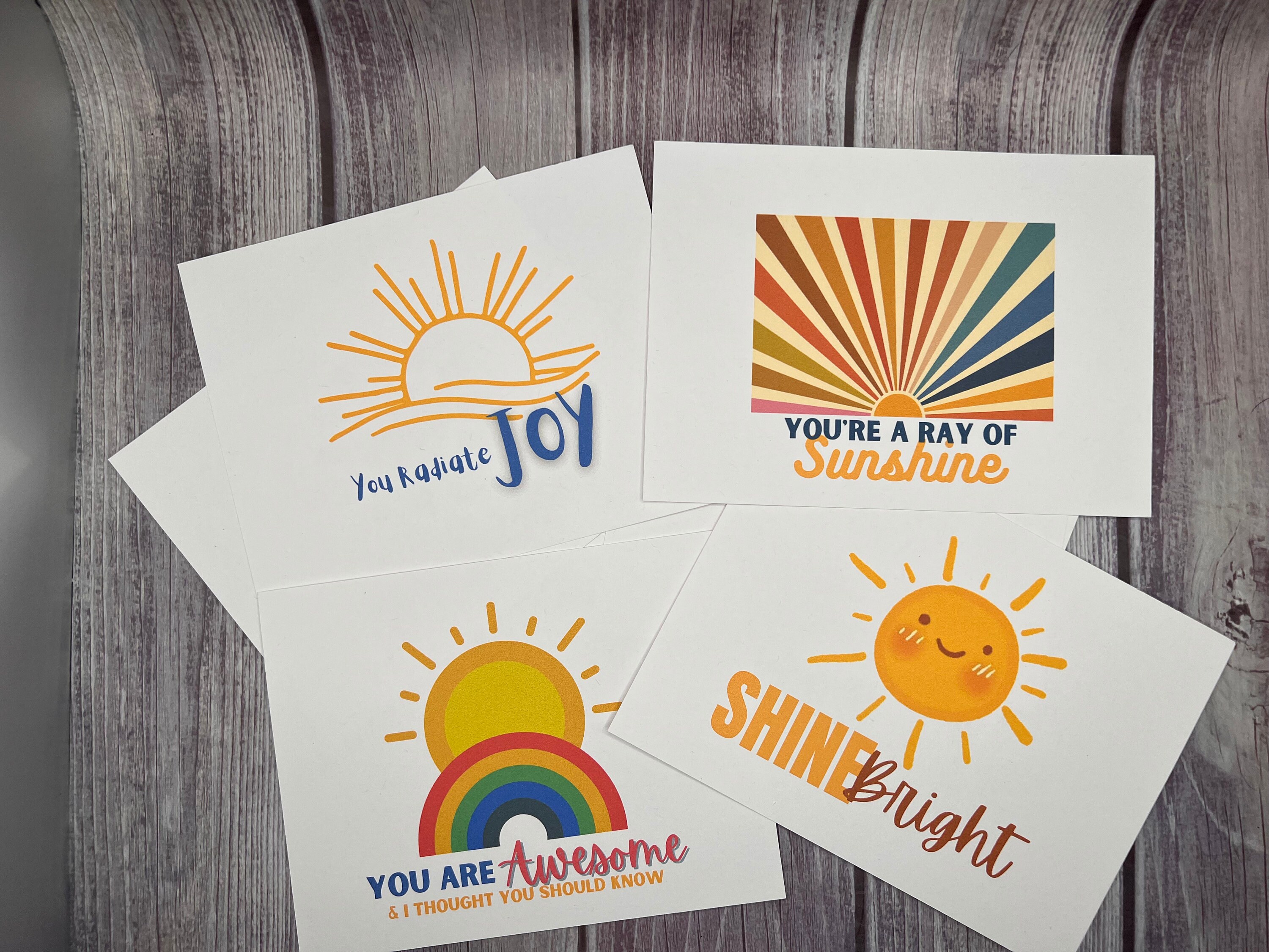 PRINTABLE SUNSHINE Kindness & Cheer Cards- Two Sizes Included ...