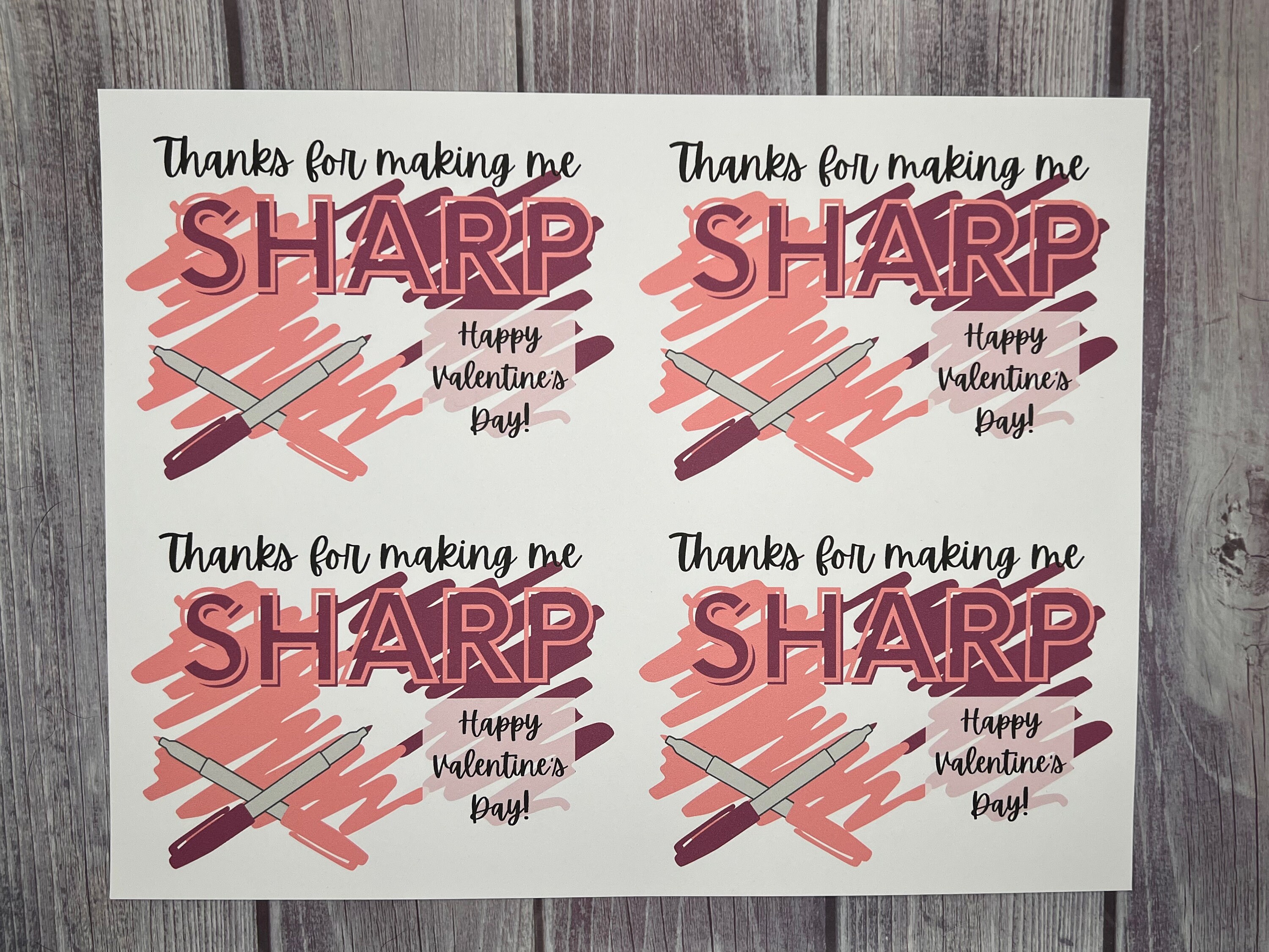 PRINTABLE Teacher Valentine- Thanks for Making Me so Sharp! Perfect ...
