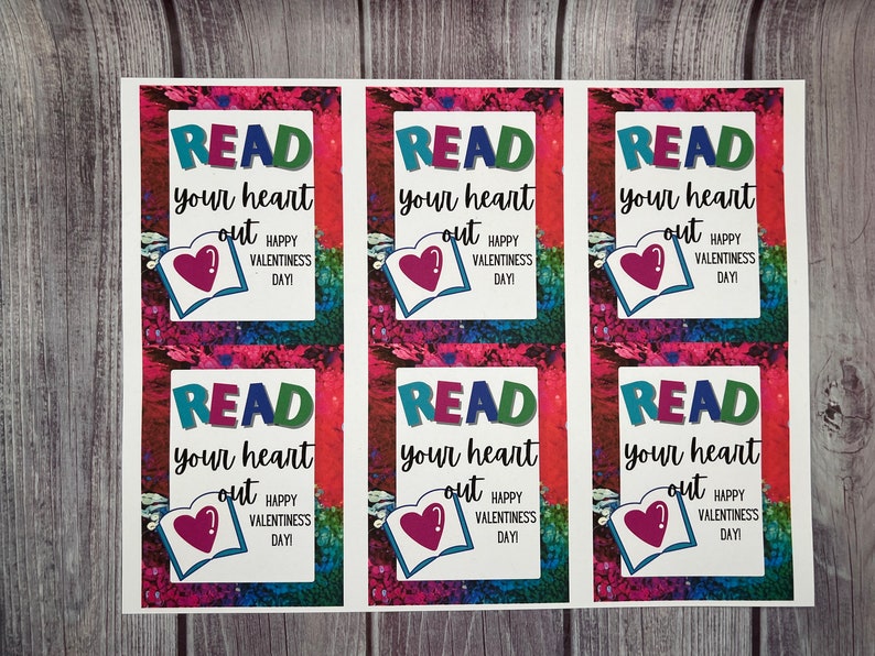 PRINTABLE READ Valentine- Read Your Heart Out Rainbow Watercolor ...