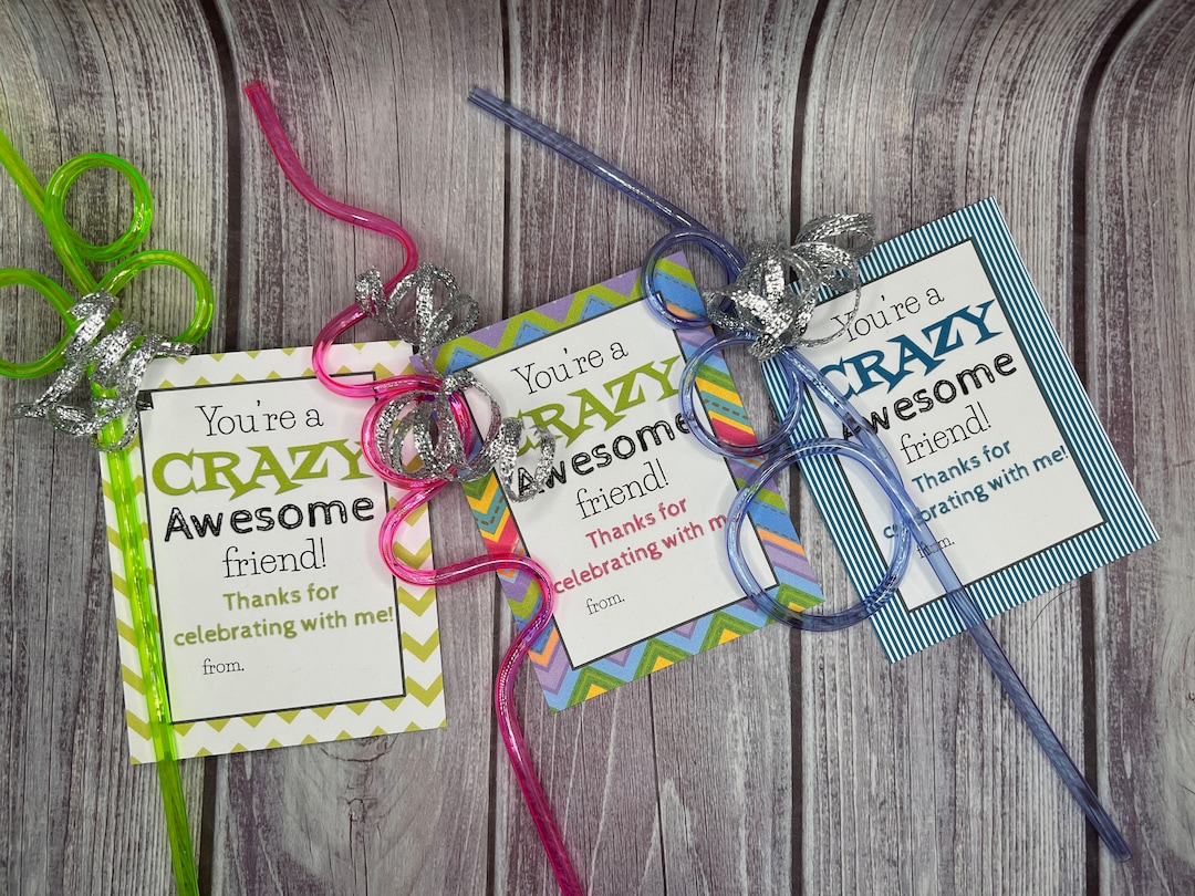 PRINTABLE Crazy Straw Party Favor- Birthday, Graduation, Shower, & More ...