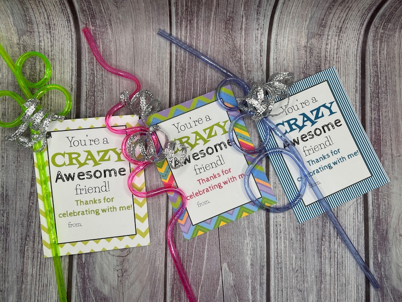 PRINTABLE Crazy Straw Party Favor- Birthday, Graduation, Shower, & More ...
