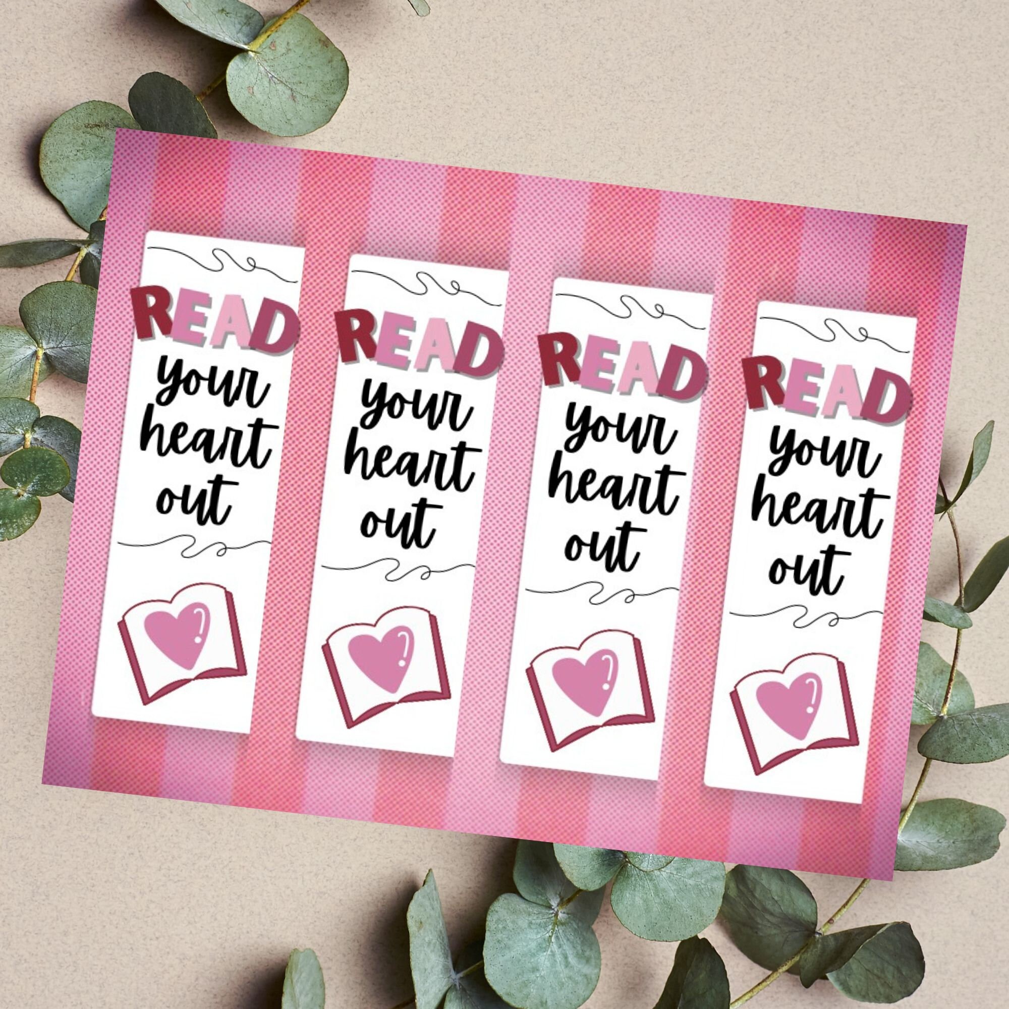 PRINTABLE Read Your Heart Out Bookmarks- Perfect for Teachers, Students ...