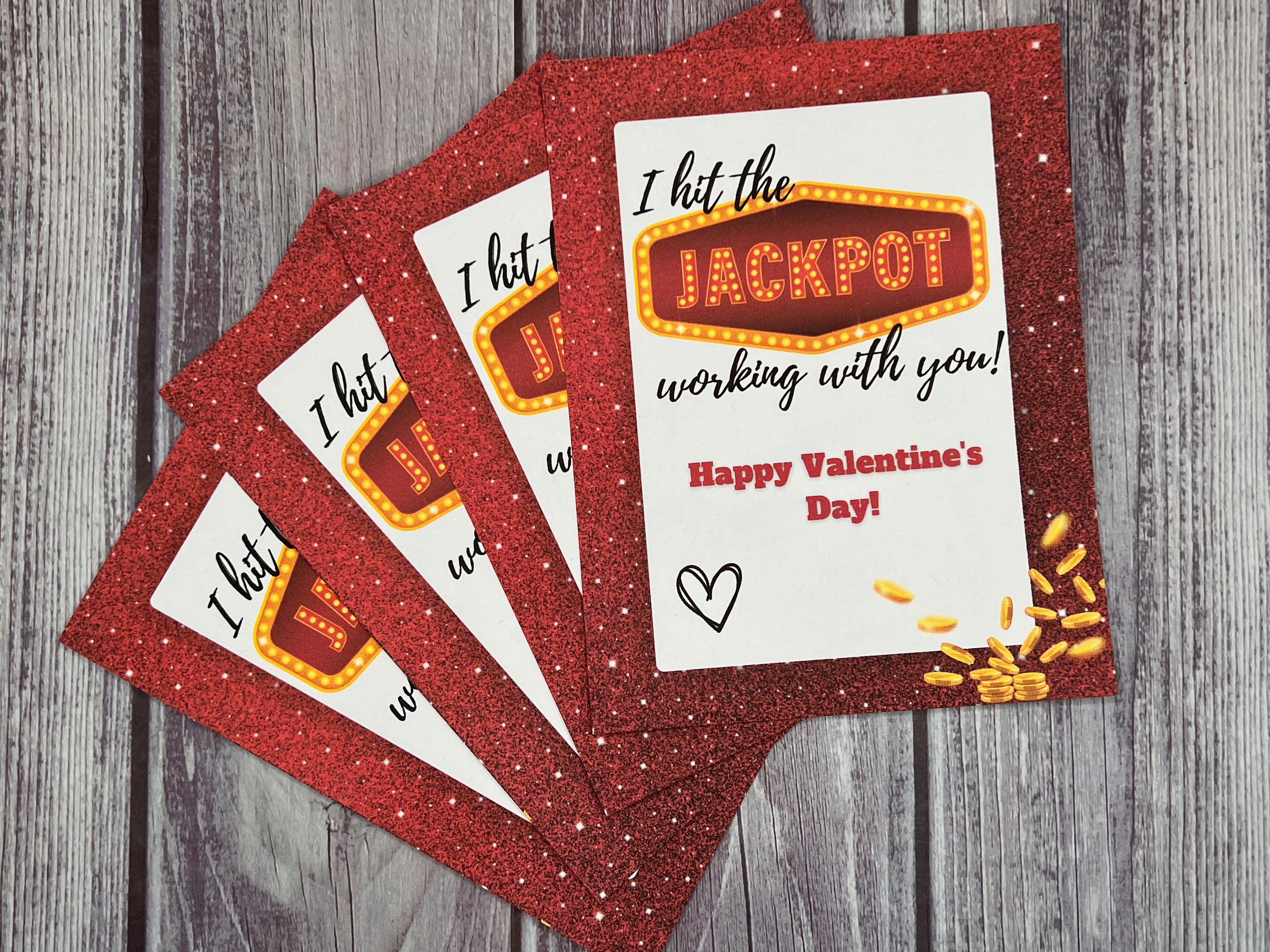PRINTABLE Lotto Valentine- I Hit the Jackpot Working With You! Coworker ...