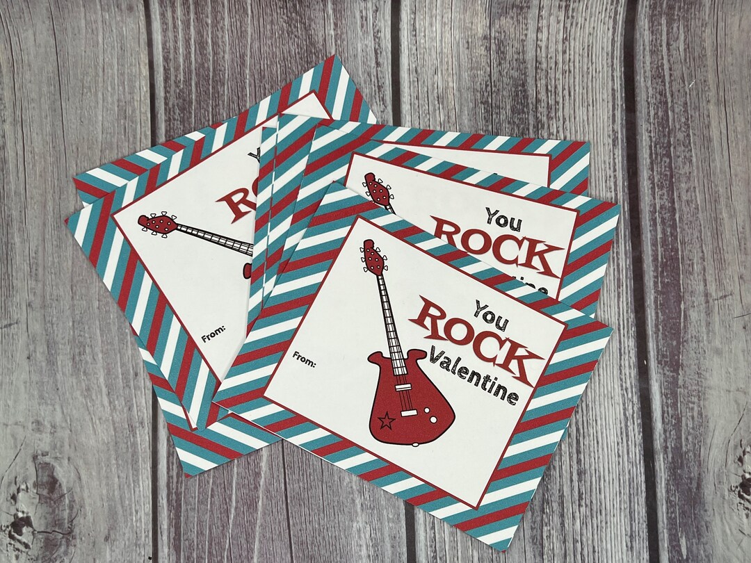Printable YOU ROCK Valentines - Etsy