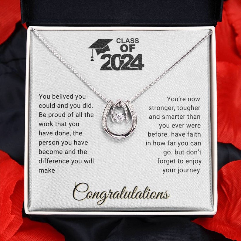 Perfect Graduation Gift - Congratulations - Lucky in Love Necklace - Etsy