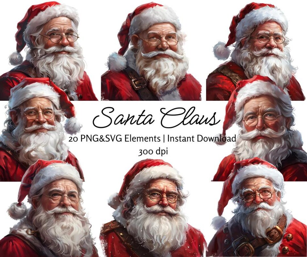 Santa Claus Clipart Santa Claus Clip Art Santa PNG Santa SVG Santa ...