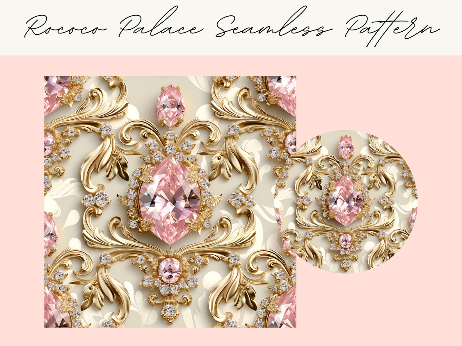 Rococo Palace Digital Paper Rococo Seamless Pattern Rococo Palace ...