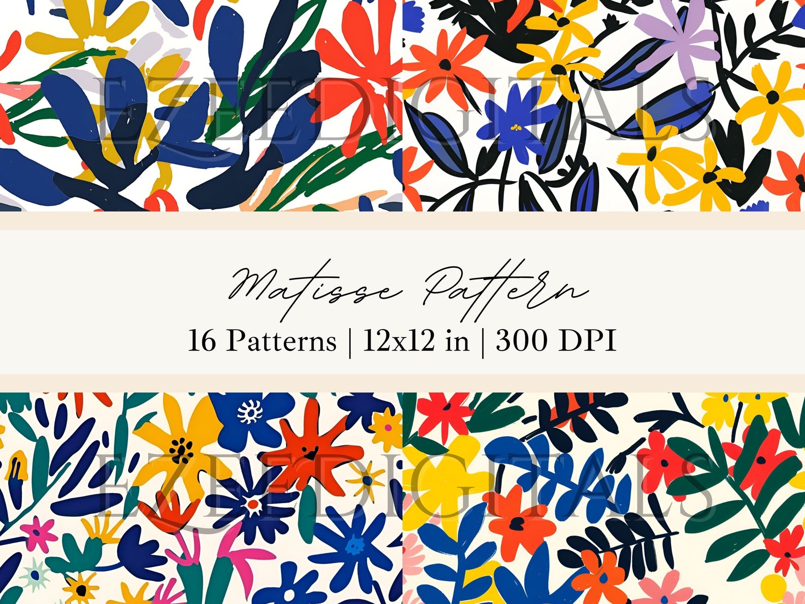 Matisse Seamless Pattern Matisse Digital Pattern Matisse Pattern ...