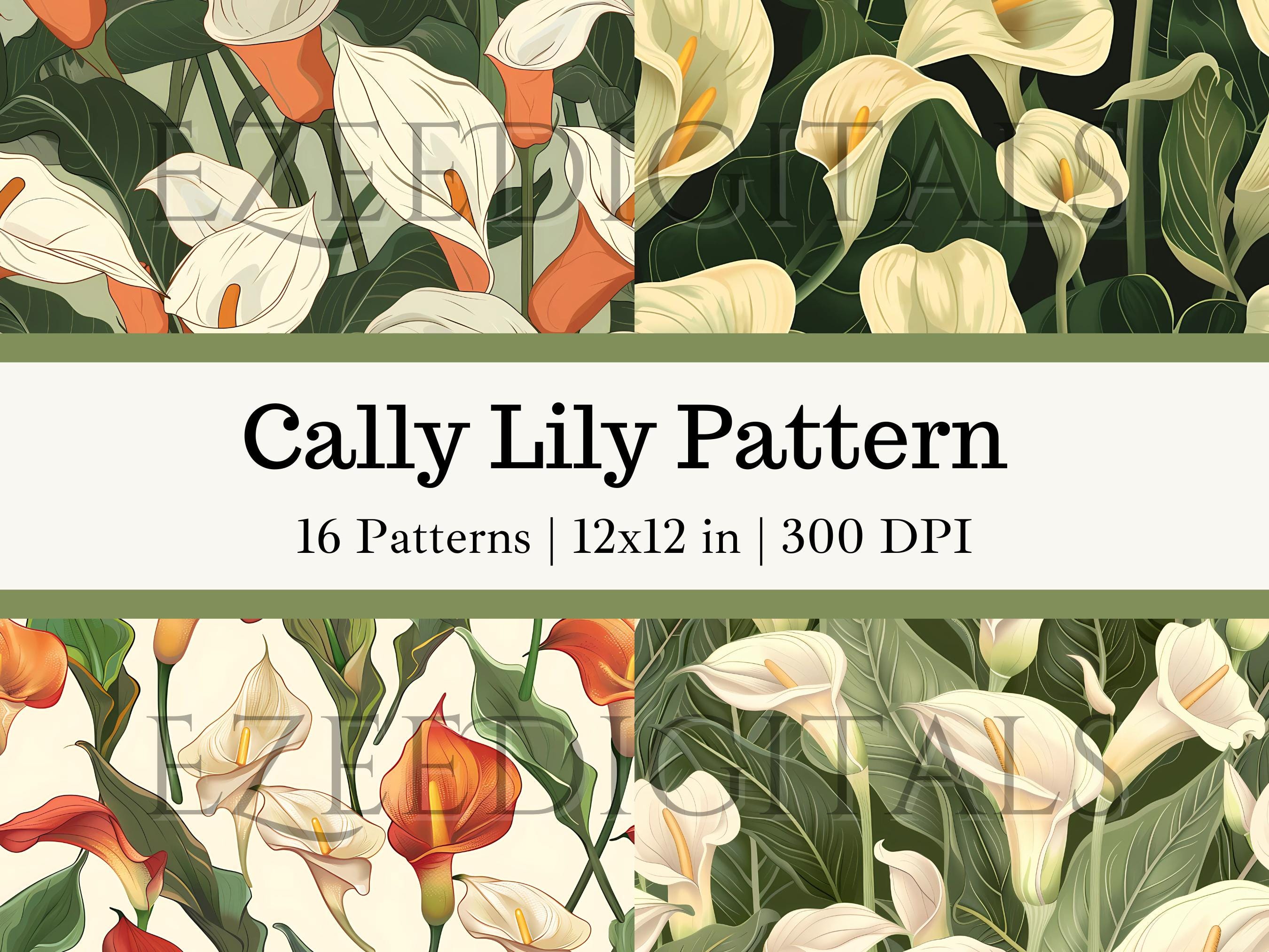 Calla Lily Seamless Pattern Calla Lily Digital Paper Calla Lily ...