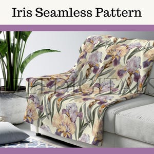 Iris Seamless Pattern Iris Digital Paper Floral Wallpaper Iris ...