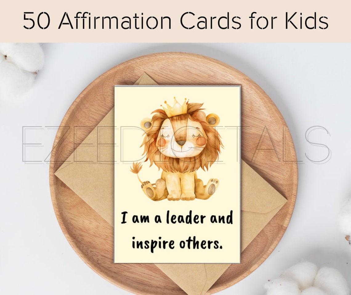 Printable Children's Positive Affirmation Cards, Set of 50 Kids ...
