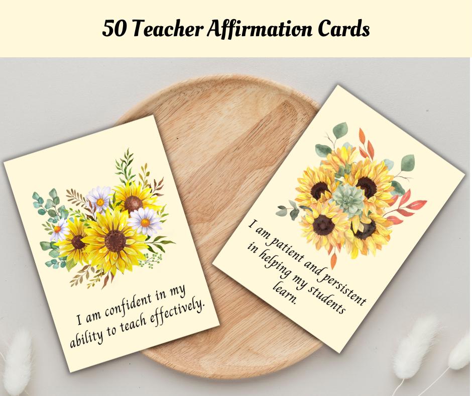 Printable Teacher Positive Affirmation Card Teacher Affirmation Card ...