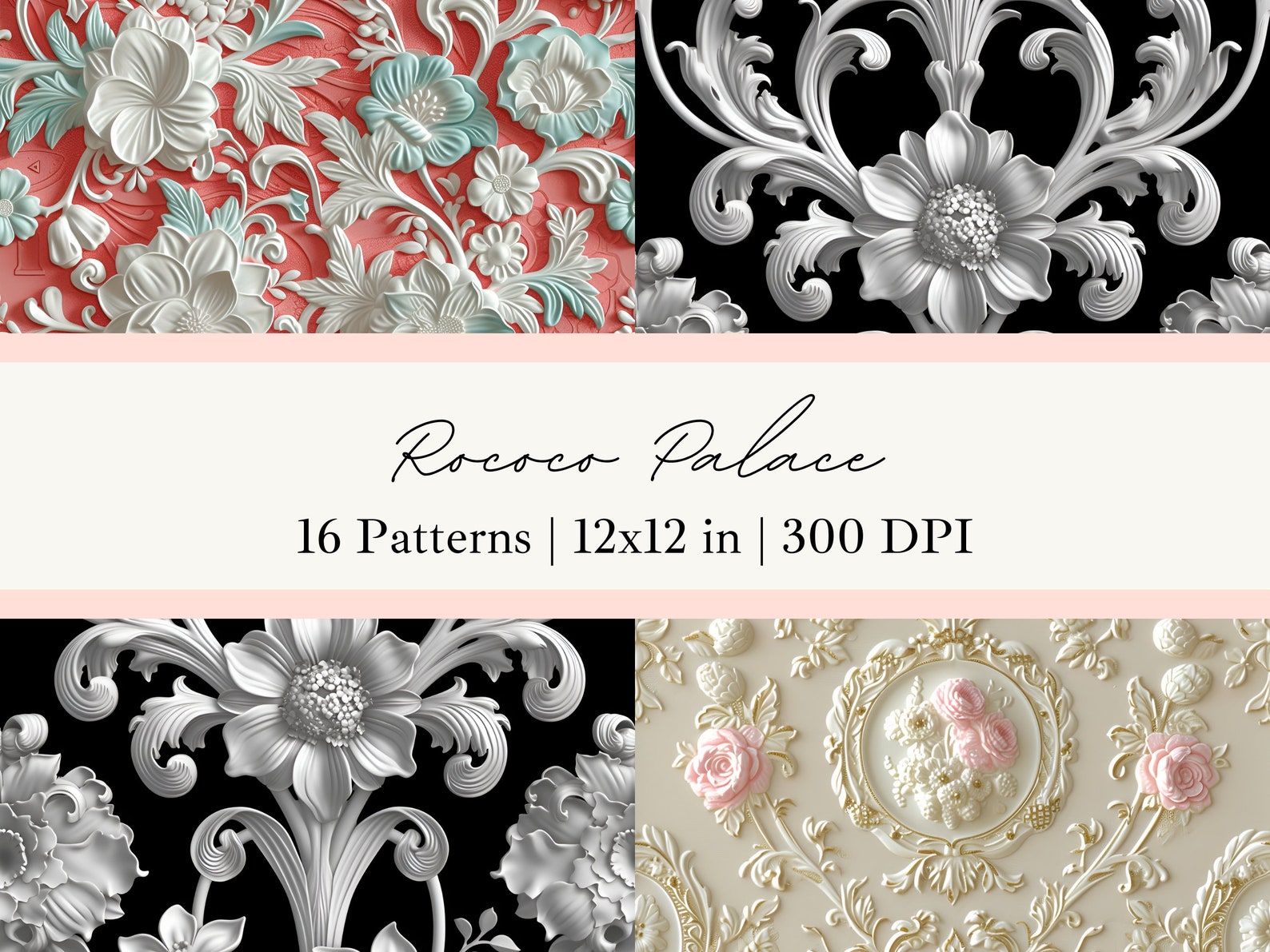 Rococo Palace Digital Paper Rococo Seamless Pattern Rococo Palace Digital Pattern Rococo Palace ...