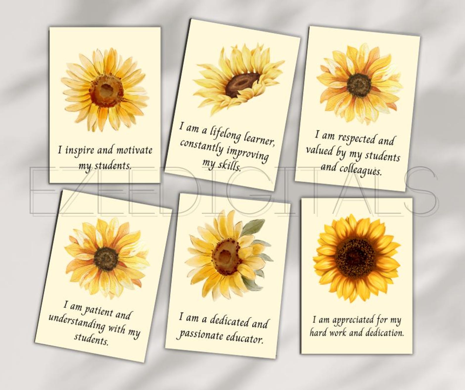 Printable Teacher Positive Affirmation Card Teacher Affirmation Card ...