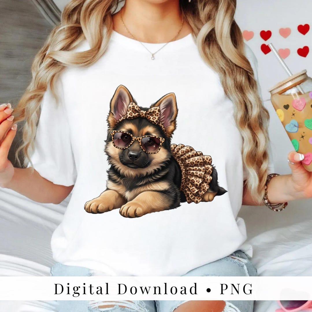 German Shepherd PNG Messy Bun Clipart Cute Beagle Dog Mom Graphic for ...